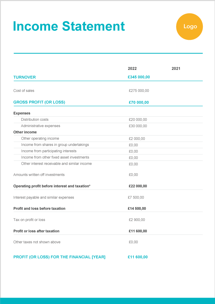 Income Statement Template - Zervant Income Statement Template - Zervant