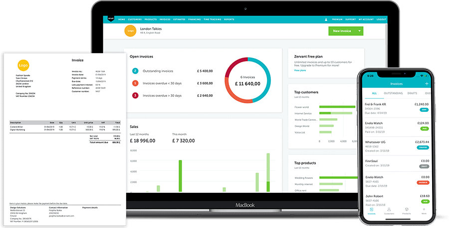 Free Invoice Generator | Pro invoices with no sign-up - Zervant