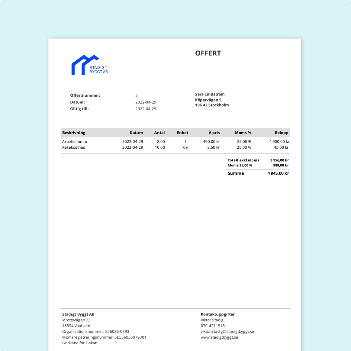 Skriv offert online - Enkelt offertprogram online | Zervant