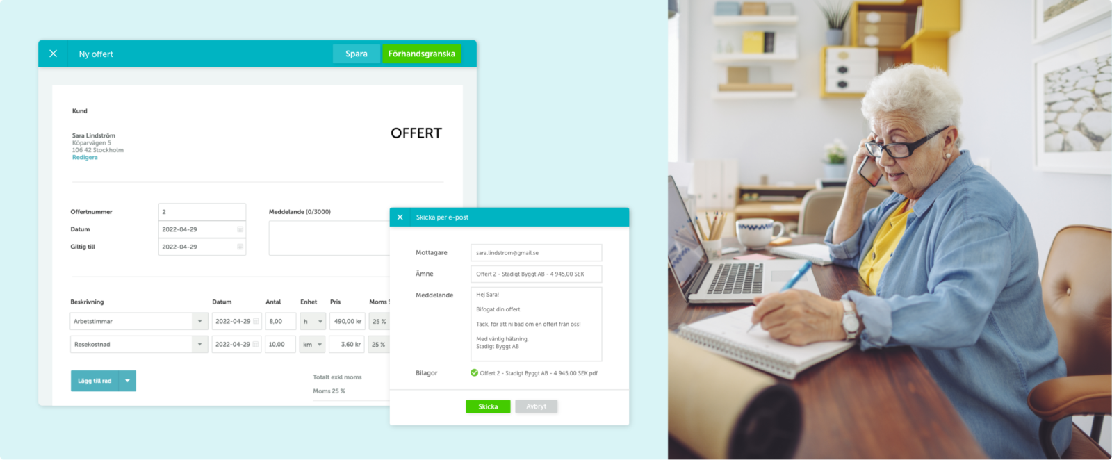 Skriv offert online - Enkelt offertprogram online | Zervant
