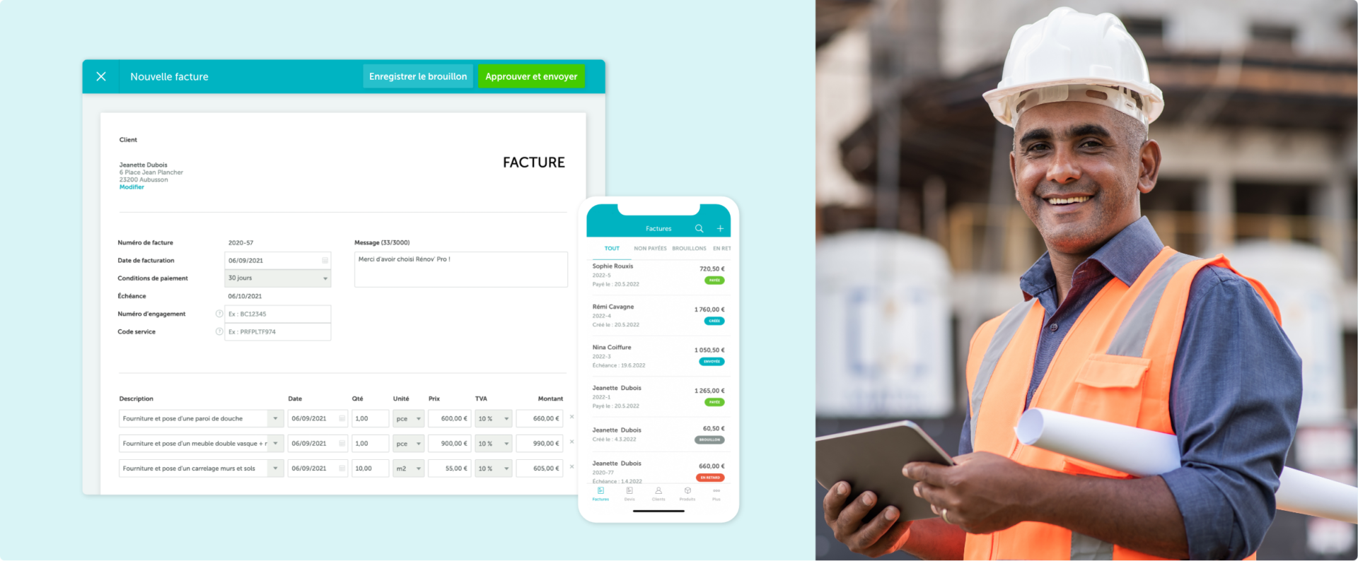Logiciel de devis et de factures pour le bâtiment (BTP) - Zervant