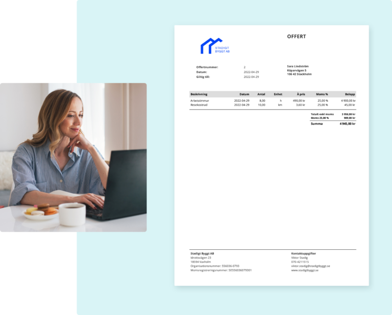 Skriv offert online - Enkelt offertprogram online | Zervant