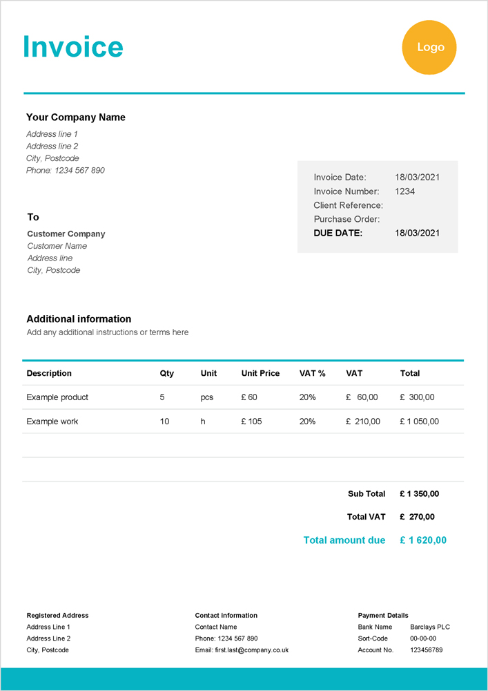 Free Invoice Templates | UK Templates in Word, Excel & PDF Free Invoice Templates | UK Templates in Word, Excel & PDF