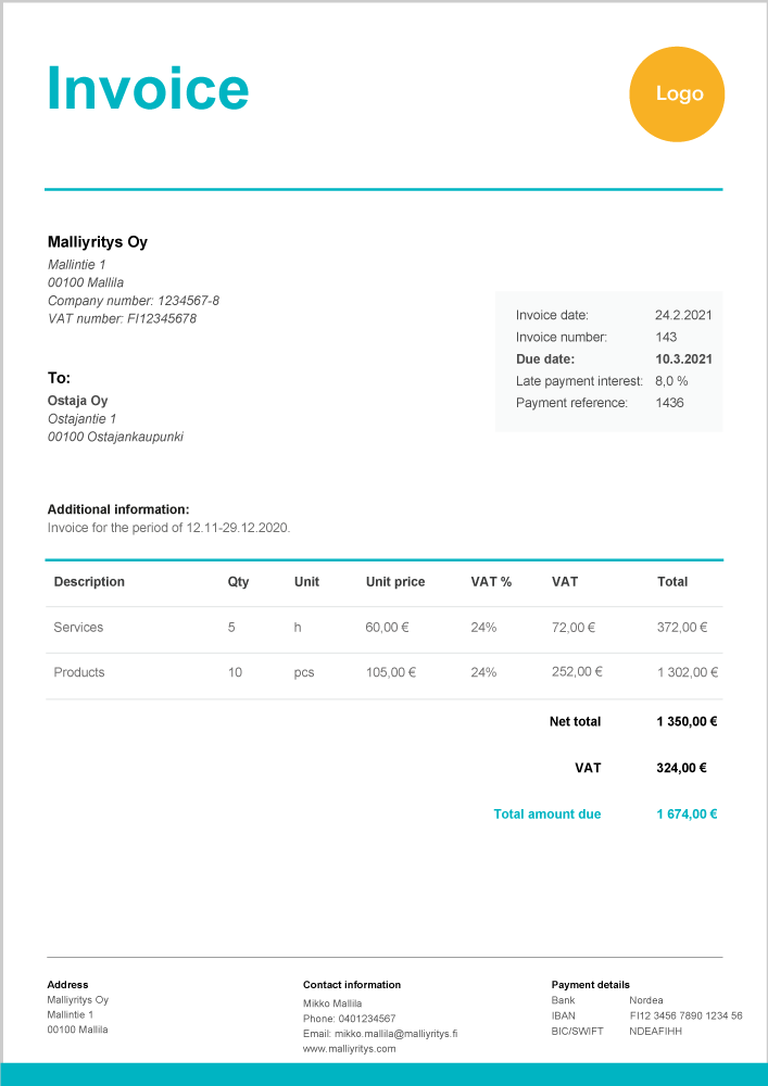 Ilmainen laskupohja | Zervant